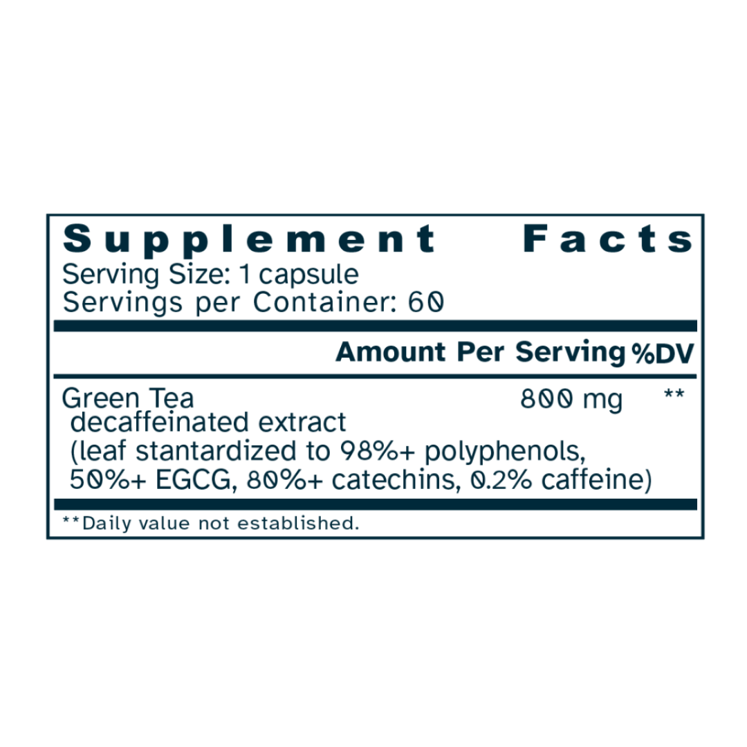 Green Tea Extract 800 mg- Decaffeinated 50% EGCG - 60 capsules by Awak